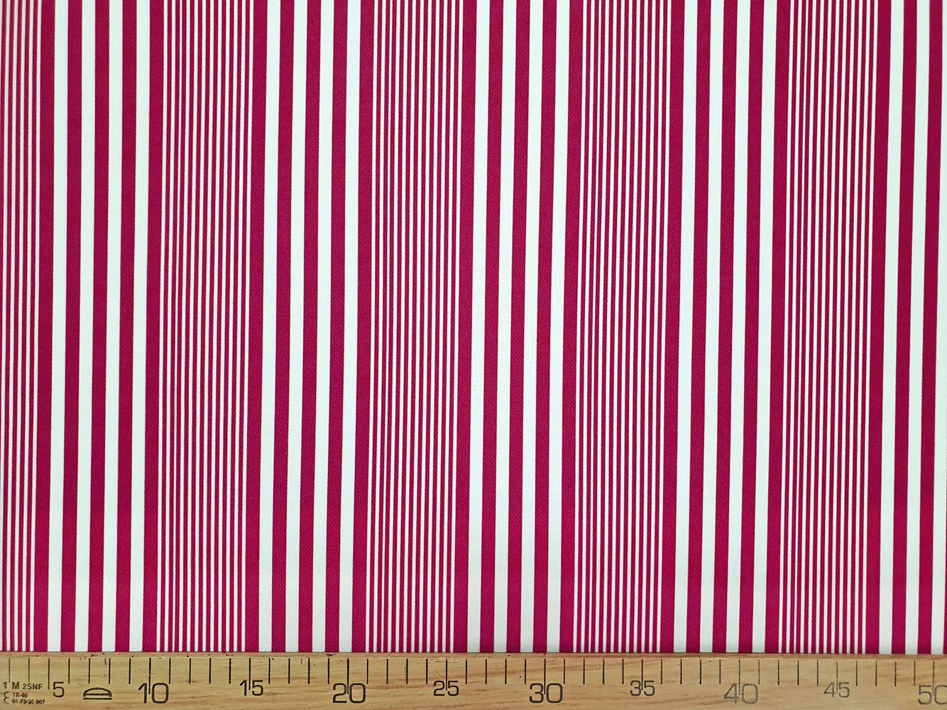 Maroon White Striped Fabric - Havana Concept