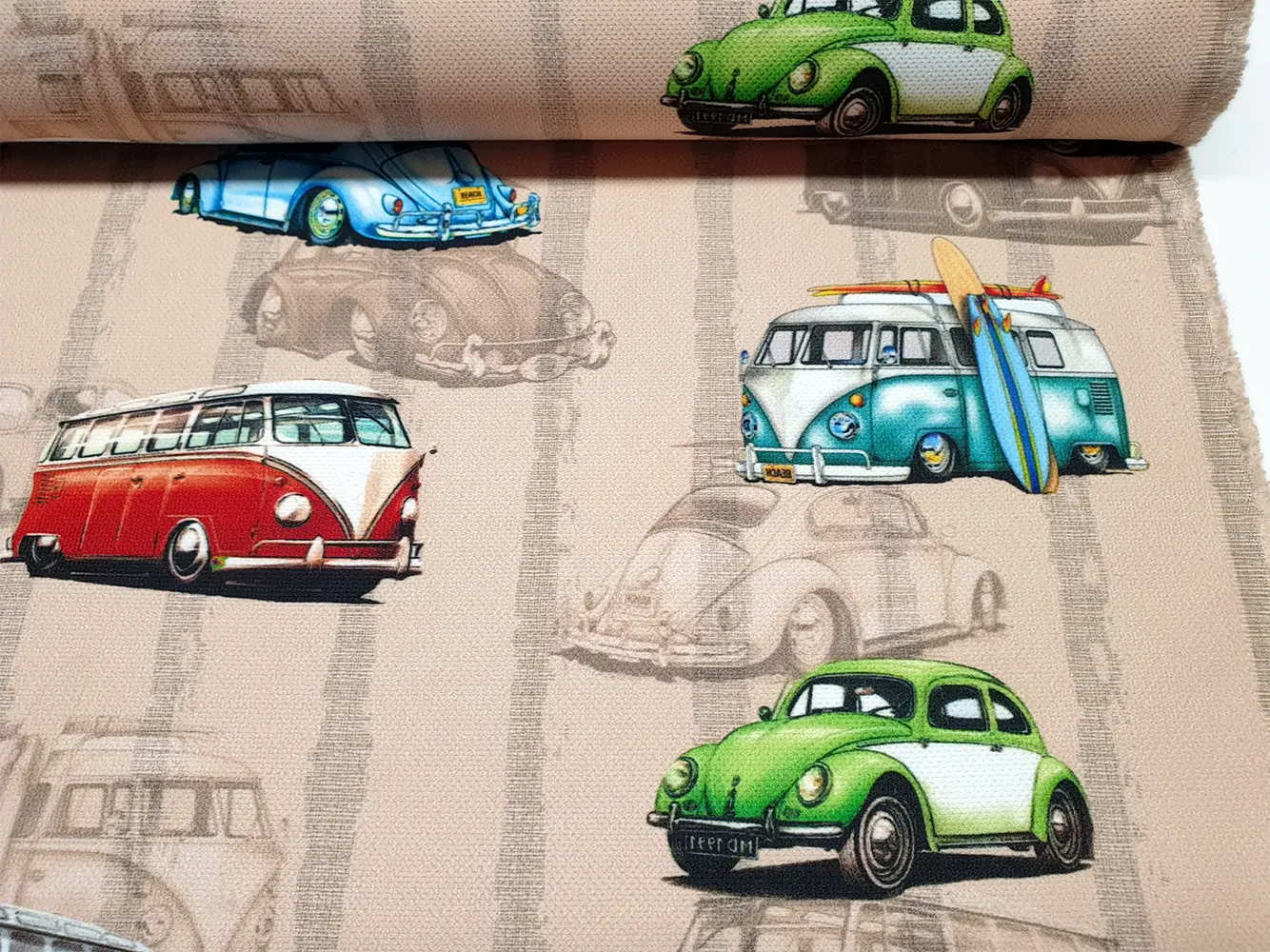 Retro Cars and Vans Fabric - Havana Concept