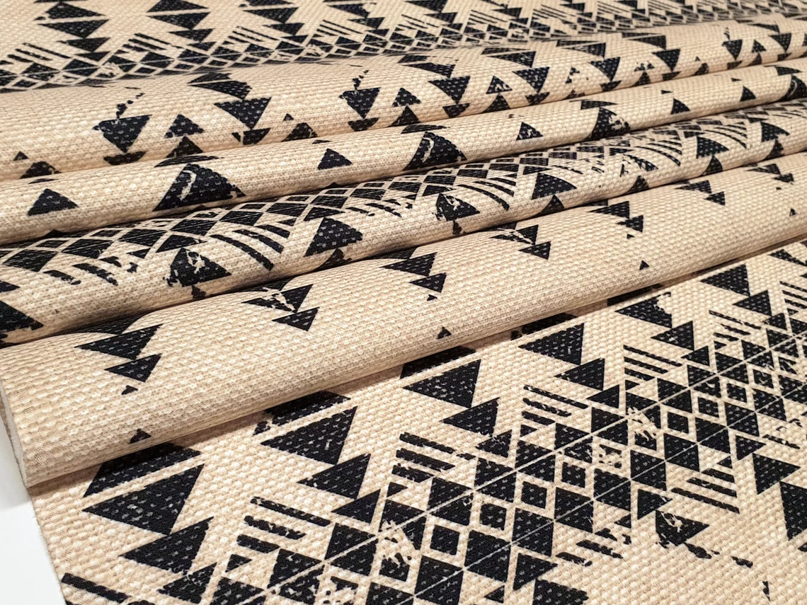 Black and Beige Tribal Aztec Fabric - Havana Concept