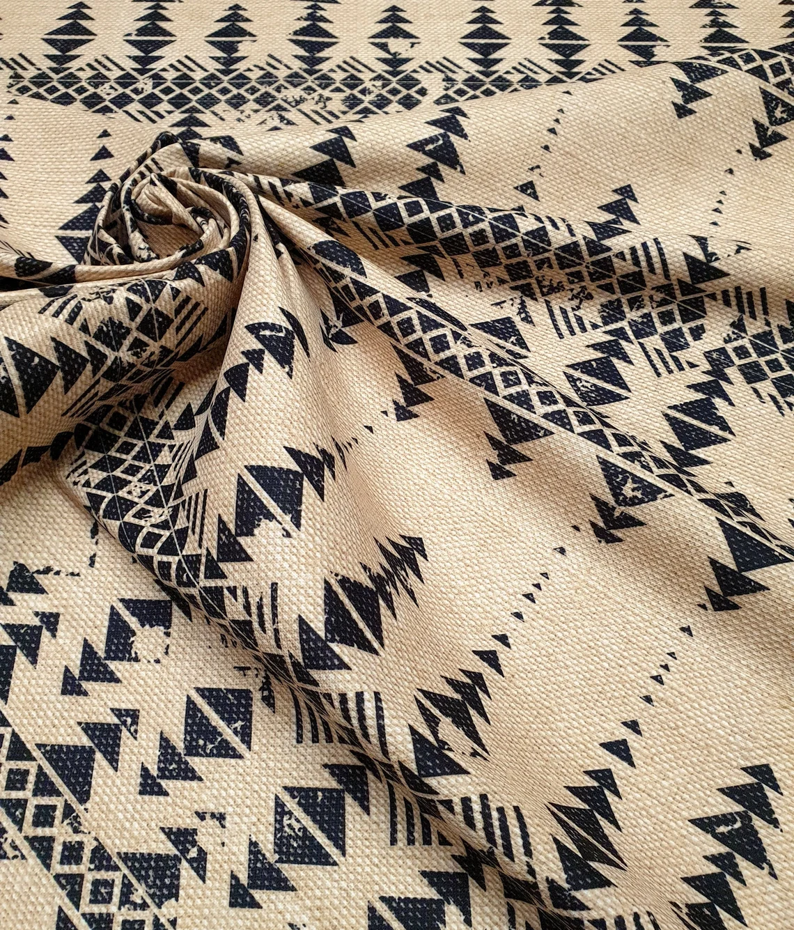 Black and Beige Tribal Aztec Fabric - Havana Concept