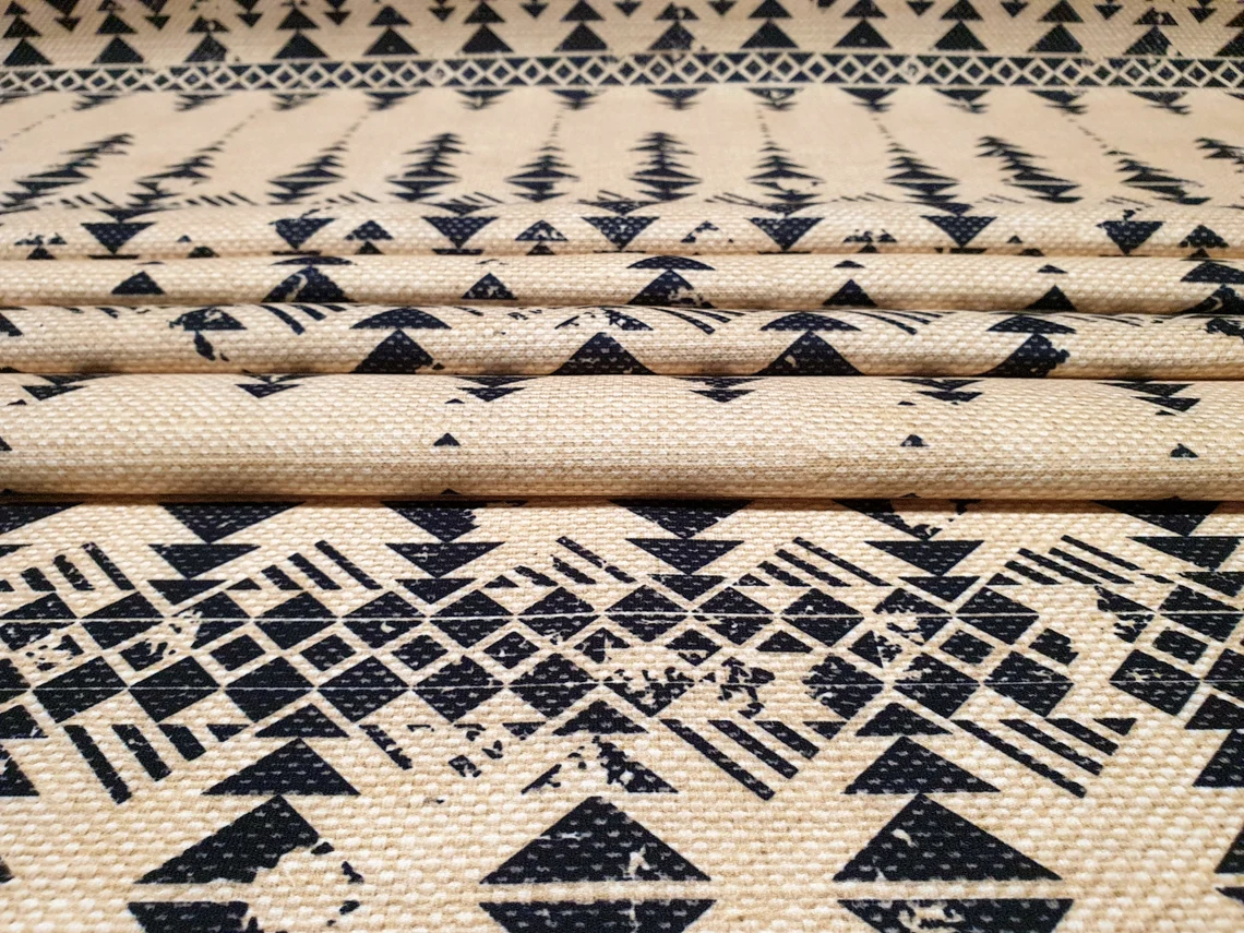 Black and Beige Tribal Aztec Fabric - Havana Concept