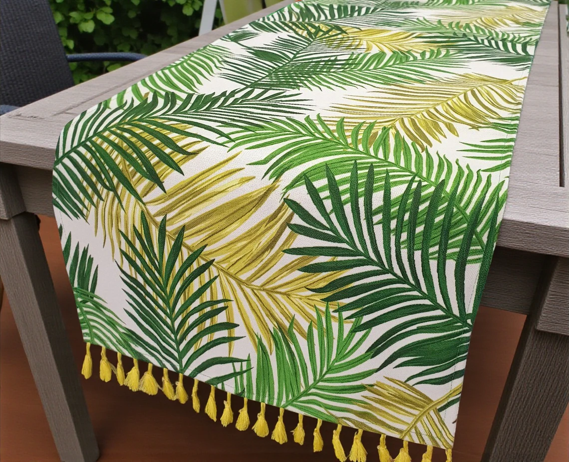 Palm Leaves Tassel Table Runner - Havana Concept